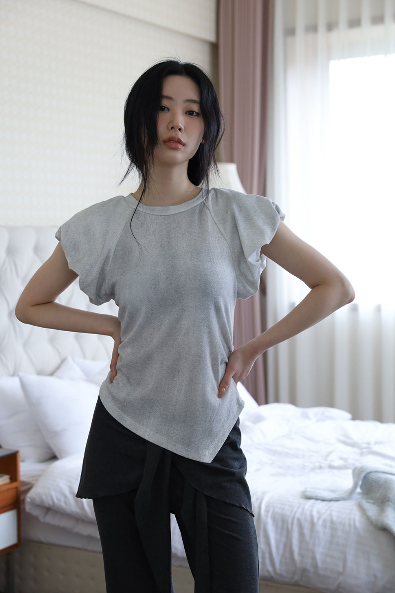 컬러인아이디 더티 워싱 퍼프 티셔츠