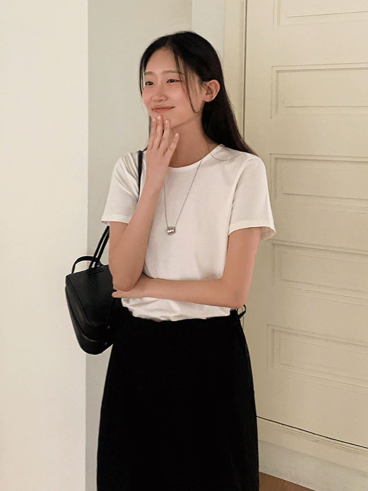 어리틀빗 silky 1/2 basic t-shirt (3color)