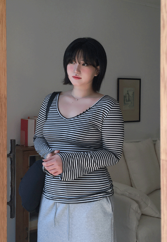 리치무드 미쇼 stripe t (2color)