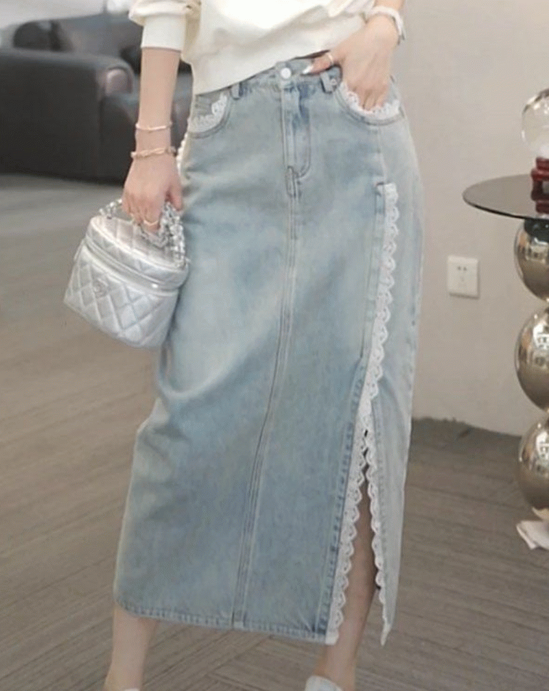 신데렐라 레아딘 데님 스커트