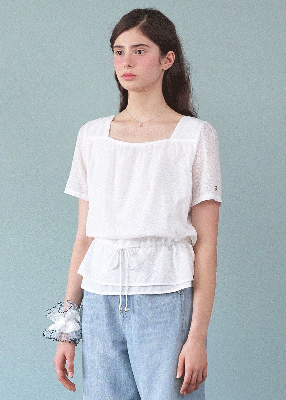 미케네 [44-120] Tilly Square Neck String Blouse 틸리 스퀘어 넥 스트링 블라우스(여름/데일리룩 ...