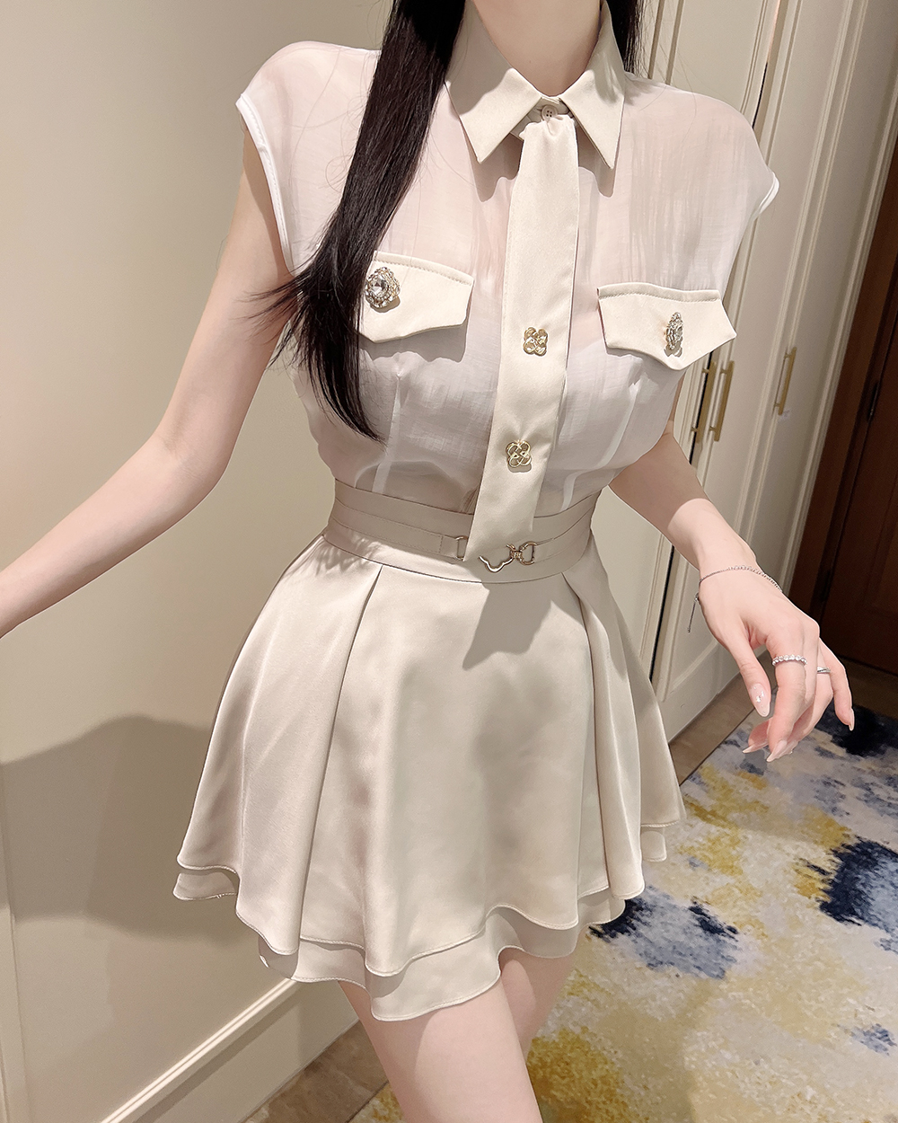 유인미 데이지 시스루 투피스 SET - 2color