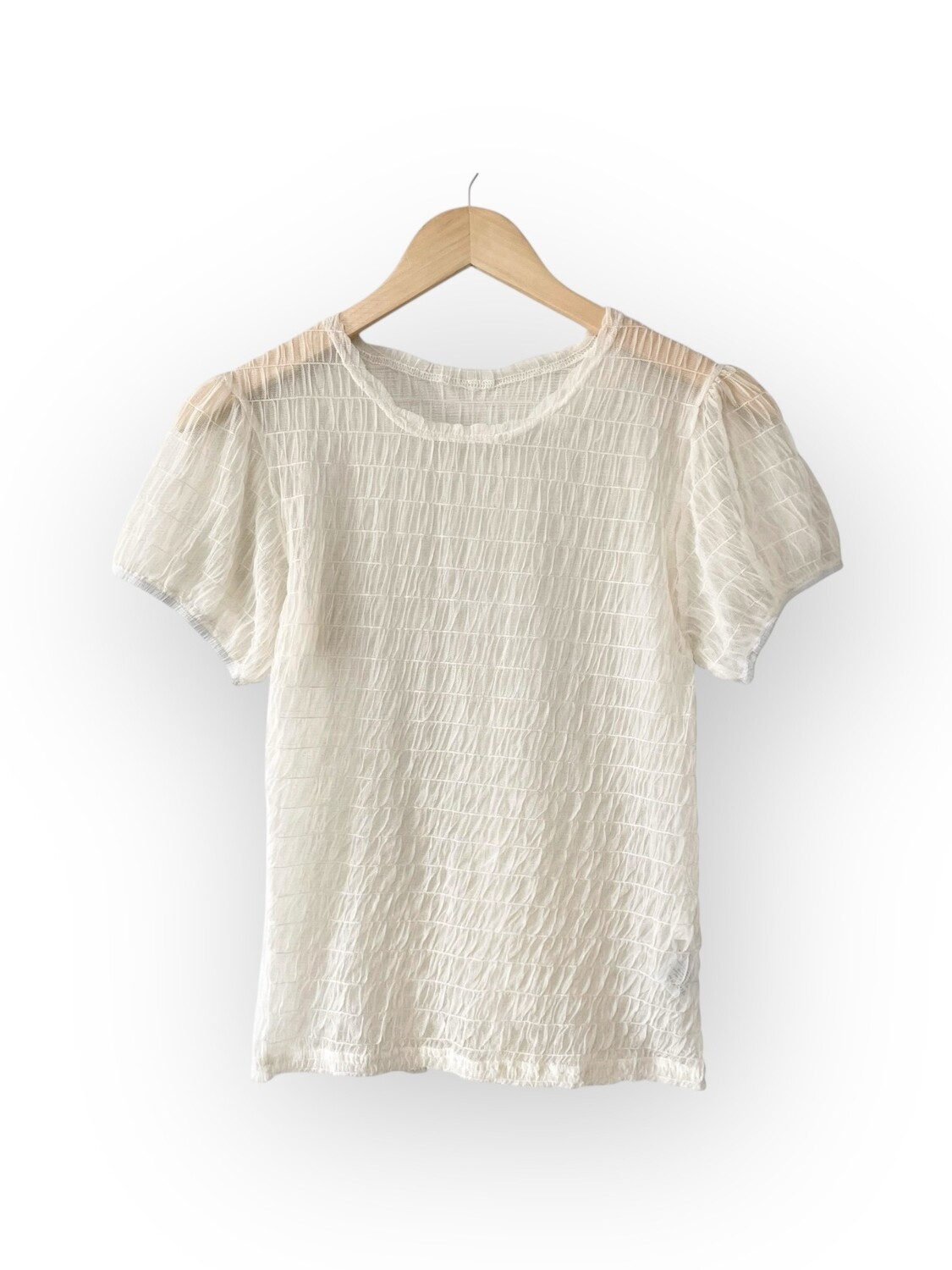 그린씨 sheer puff shirring top (3color) / 시어 퍼프 셔링 탑