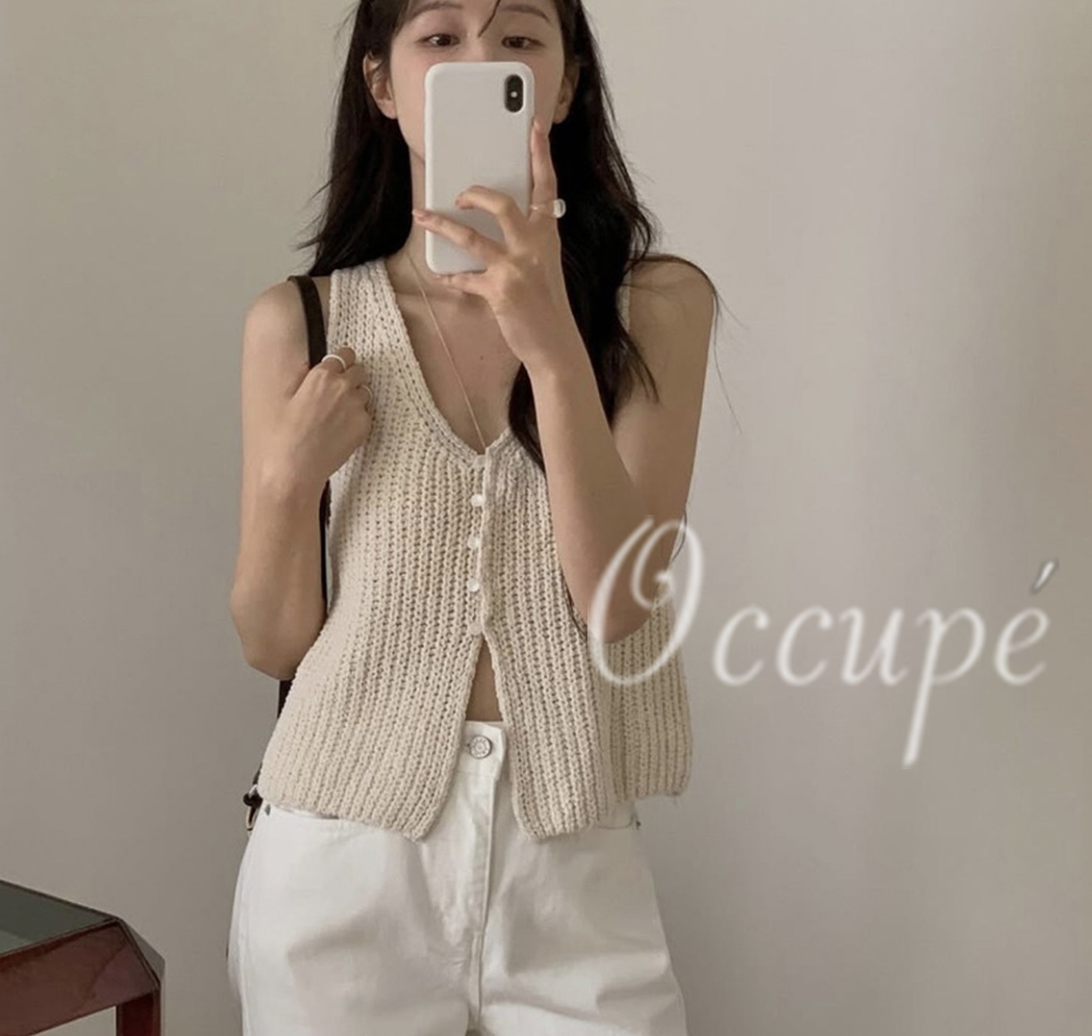 오큐페 미엘 프림 베스트 (3col) miel 니트조끼 니트베스트