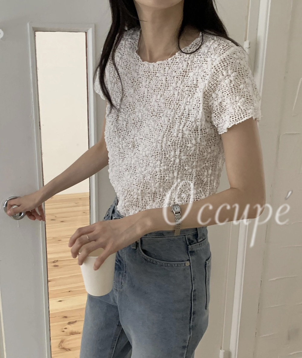 오큐페 이너프 크렘블 티셔츠 (2col) inouf 여름 데일리 반팔티