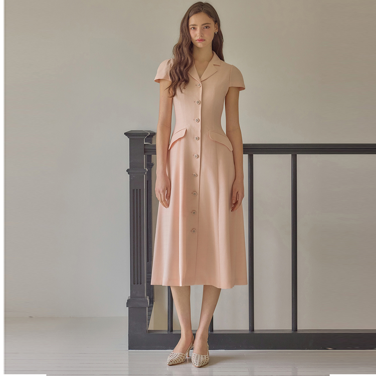 쥴리앤칼라 25HS 칼라121 떼루아라인 퀸프리지아 원피스 오렌지핑크