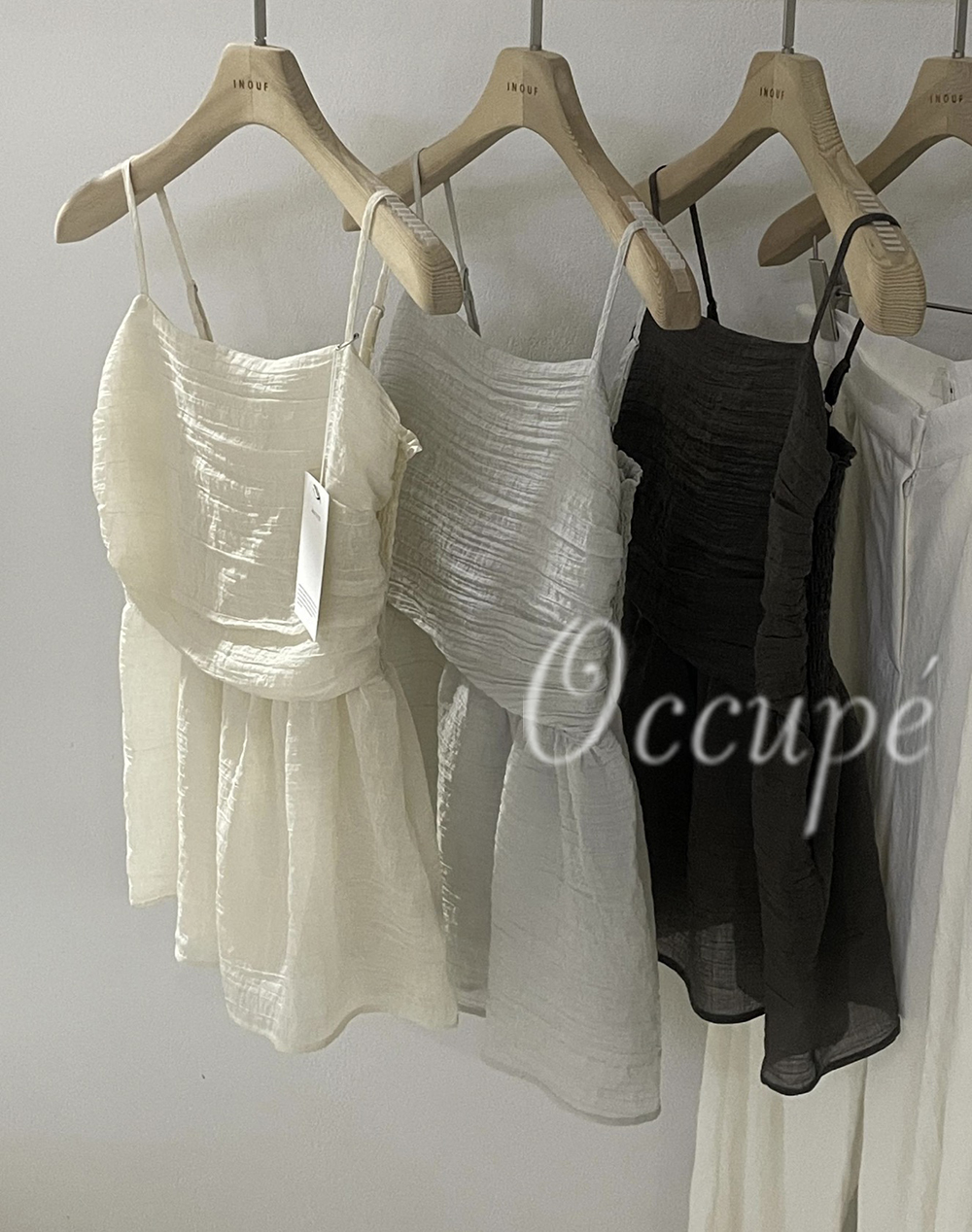 오큐페 이너프 아델 스모크 블라우스 (3col) inouf 나시 뷔스티에