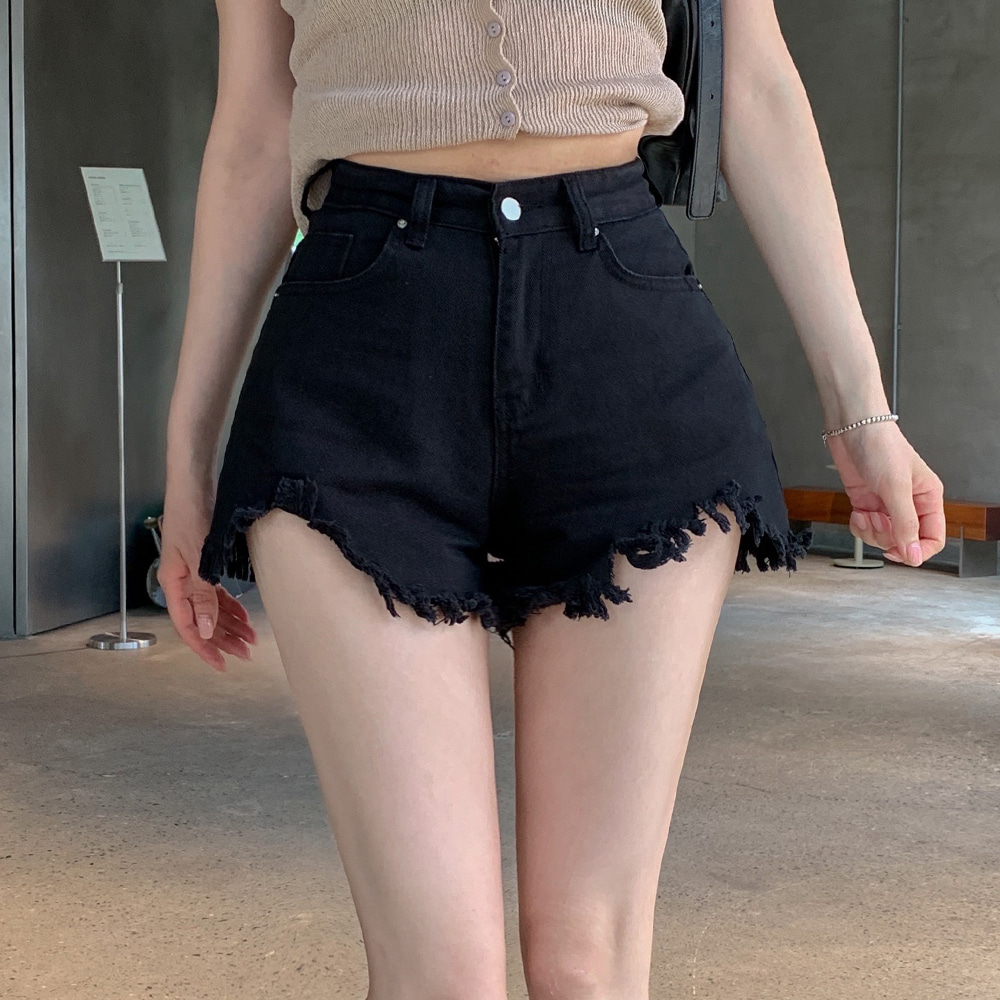 워너비뮤즈 무배🚀 5만장⭐골반생성🖤made 컬러추가 왕골반 밑단 수술 하이웨스트 숏팬츠 데미지 반바지 화이트 연청 중청 블랙 여름 장마룩 워터밤 데일리룩 페스티벌룩 S M L