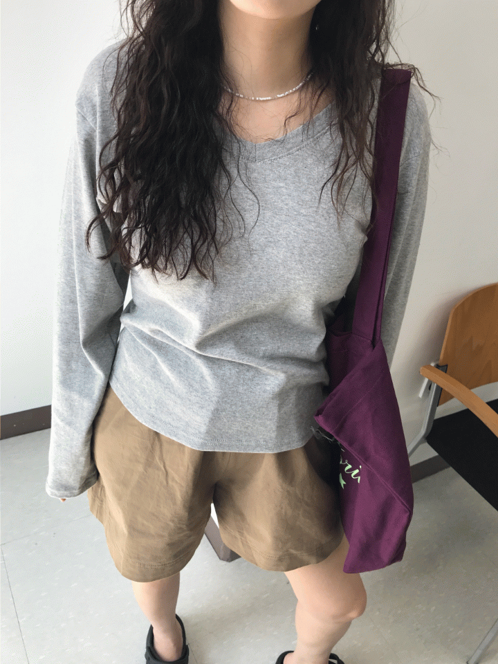 더니브 스탠드 브이넥 T(4col)