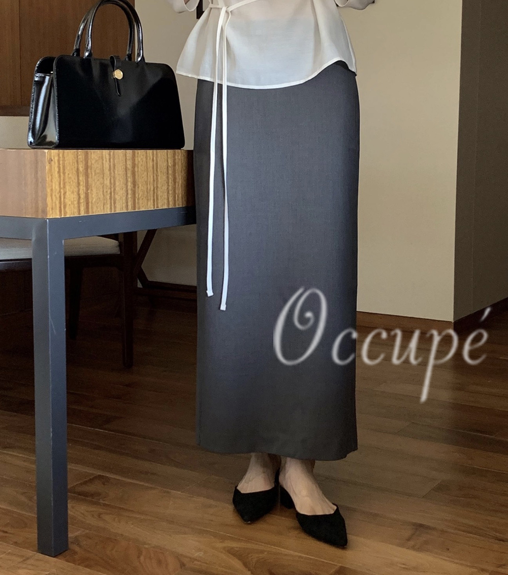 오큐페 이너프 그릭 스커트 (3col) inouf 롱 h라인스커트