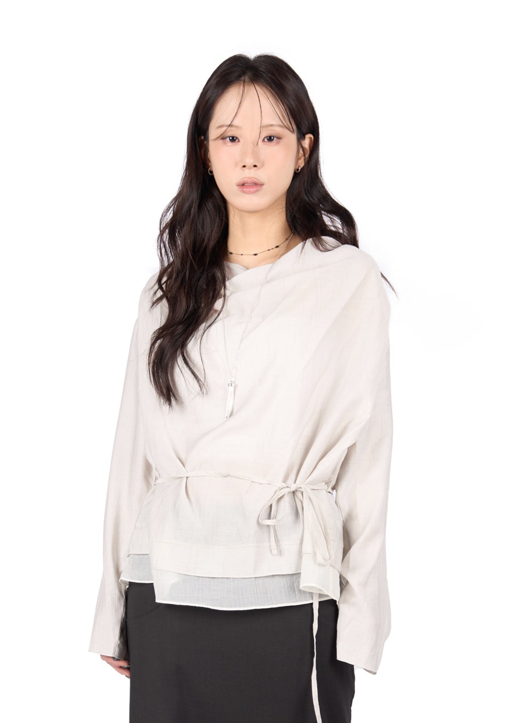 릿킴 CRINKLE LAYER BLOUSE