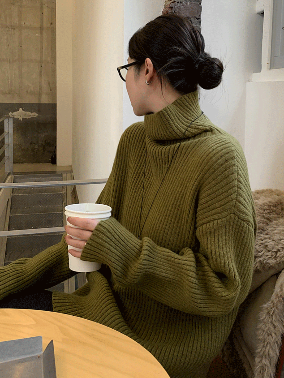 어리틀빗 venti golgi pola knit (olive)