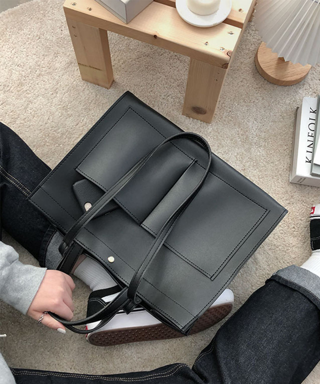 데일리바인 당일발송 8col 노트북 새학기 빅사이즈백 빅쇼퍼백 새학기 개강룩 숄더백 보부상가방 직장인 대학생 출근룩 데일리백 전공책가방 텀블러백 투포켓 Mo1931