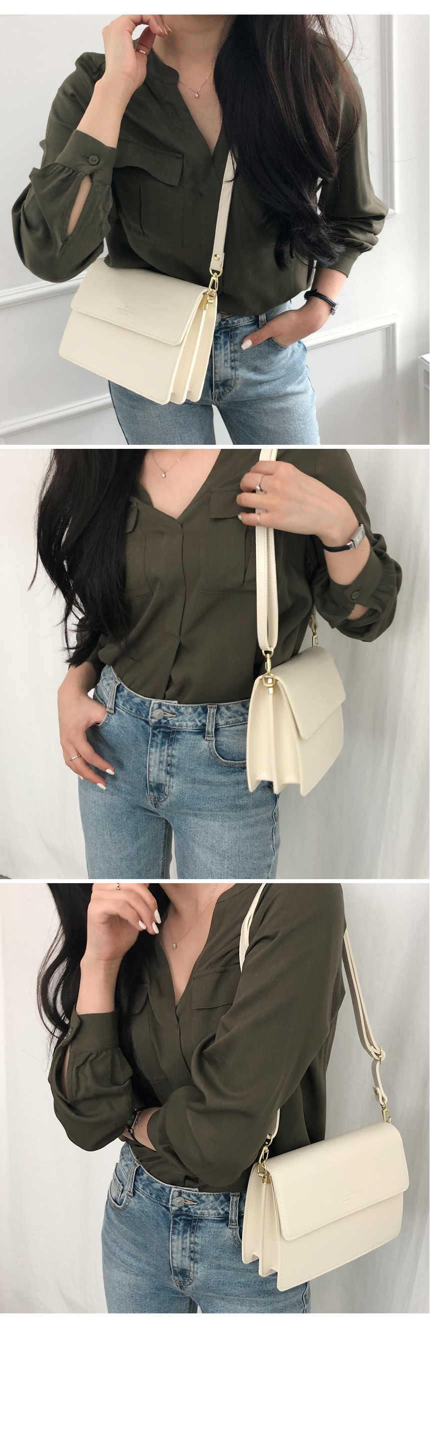 데일리바인 당일발송 7col 데일리 공간분리 플레인 여름하객룩 스퀘어백 바게뜨 직장인 핸드백 꾸안꾸 여성 포인트 스트랩 크로스백 Mo1956