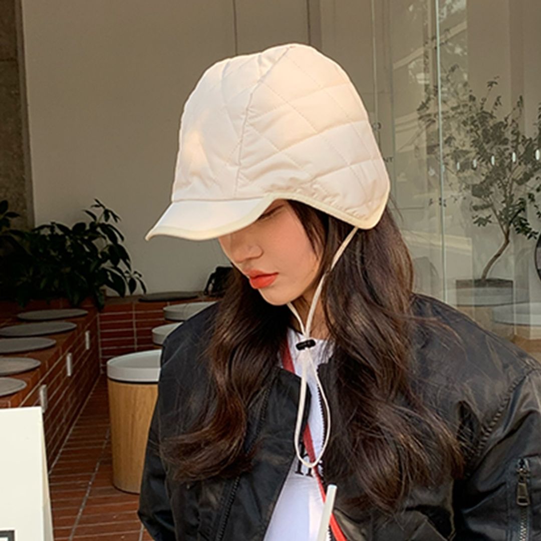 패딩모자 퀼팅 방한 군밤 귀달이 트래퍼햇 털 귀마개 스키장 방한모 여성 겨울 귀덮는 모자