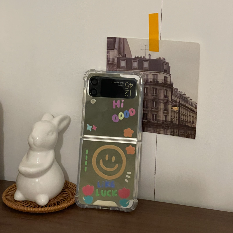 나인틴프라이데이 🚀당일출고 미러 낙서 젤리 케이스 갤럭시 플립3 플립4 플립5 플립6 Z플립3 Z플립4 Z플립5 Z플립6 지플립3 지플립4 커플 친구 여친 생일 선물 핸드폰