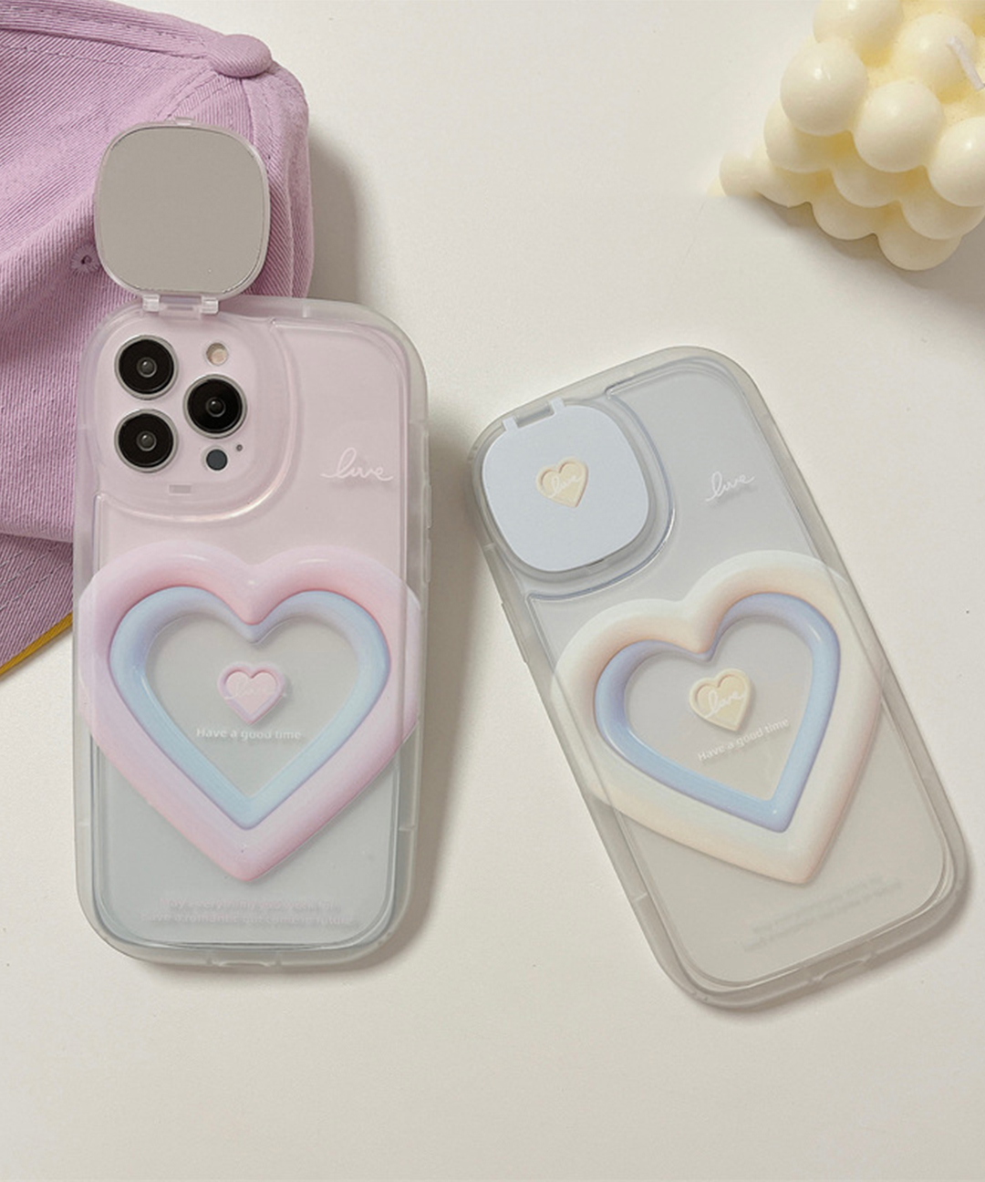 핑크리어카 아이폰 롤리팝 하트 카메라 보호 거울 투명 실리콘 젤리 풀커버 귀여운 유니크 하이틴 우정 커플 심플 핸드폰 휴대폰 애플 폰 케이스 아이폰케이스 Xr 11 12
