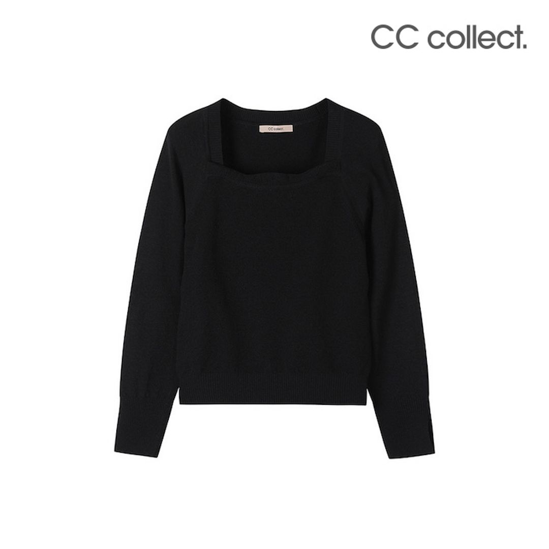 포스티 Cc콜렉트 스퀘어넥 니트 탑bkc221ksk004