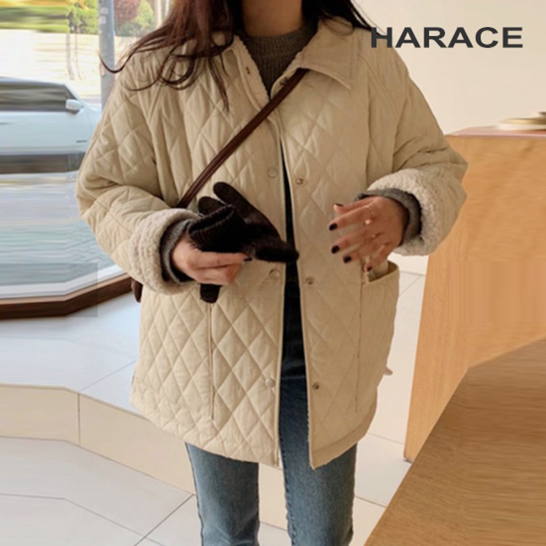 포스티 헤레이스 뽀글이안감빈 퀼팅 패딩 자켓ymsh22fw590