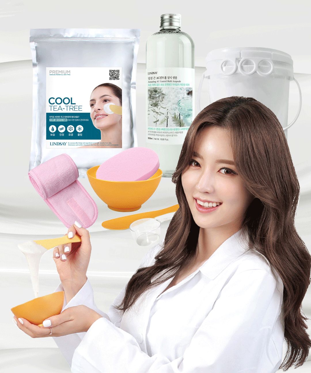 모델링팩 에스테틱 풀패키지 모델링팩 1kg모델링통엄청큰앰플토너찍찍이 헤어밴드팩도구3종핑크해면