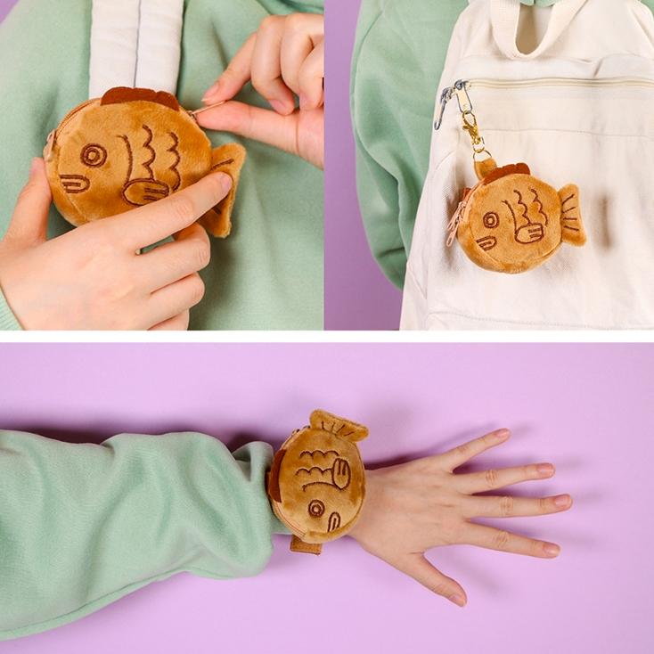 러키펀치 붕어빵 동전지갑 에어팟케이스 키링 [미니파우치 보관 동전 파우치 열쇠 지갑 가방고리 인형]