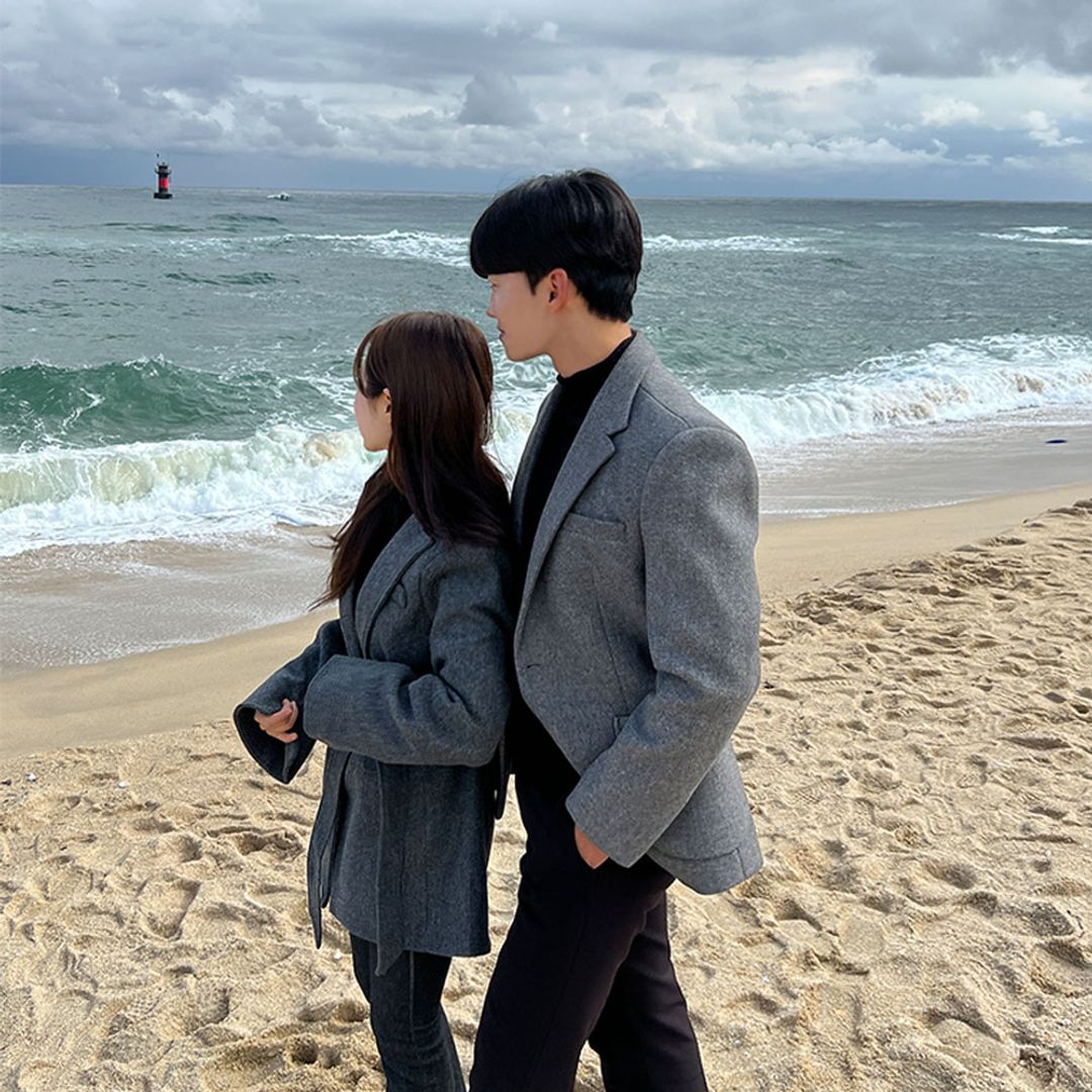 겨울원단강추🧣 울코트 블레이저 벨트set 도톰 기모 커플룩 시밀러룩