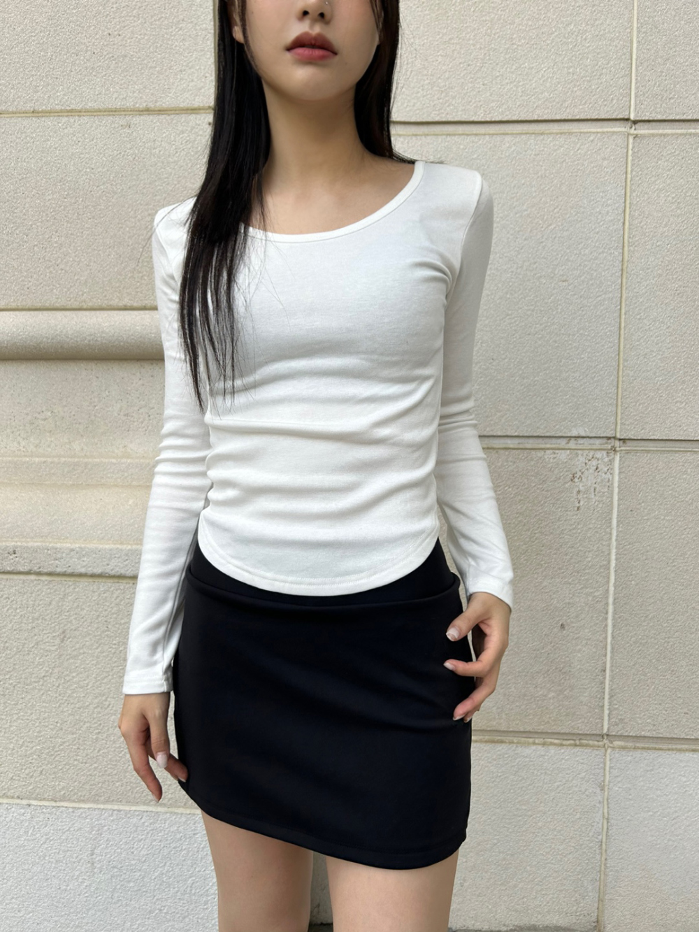 옵텐소 {Best} roni u-neck t-shirt (4color)