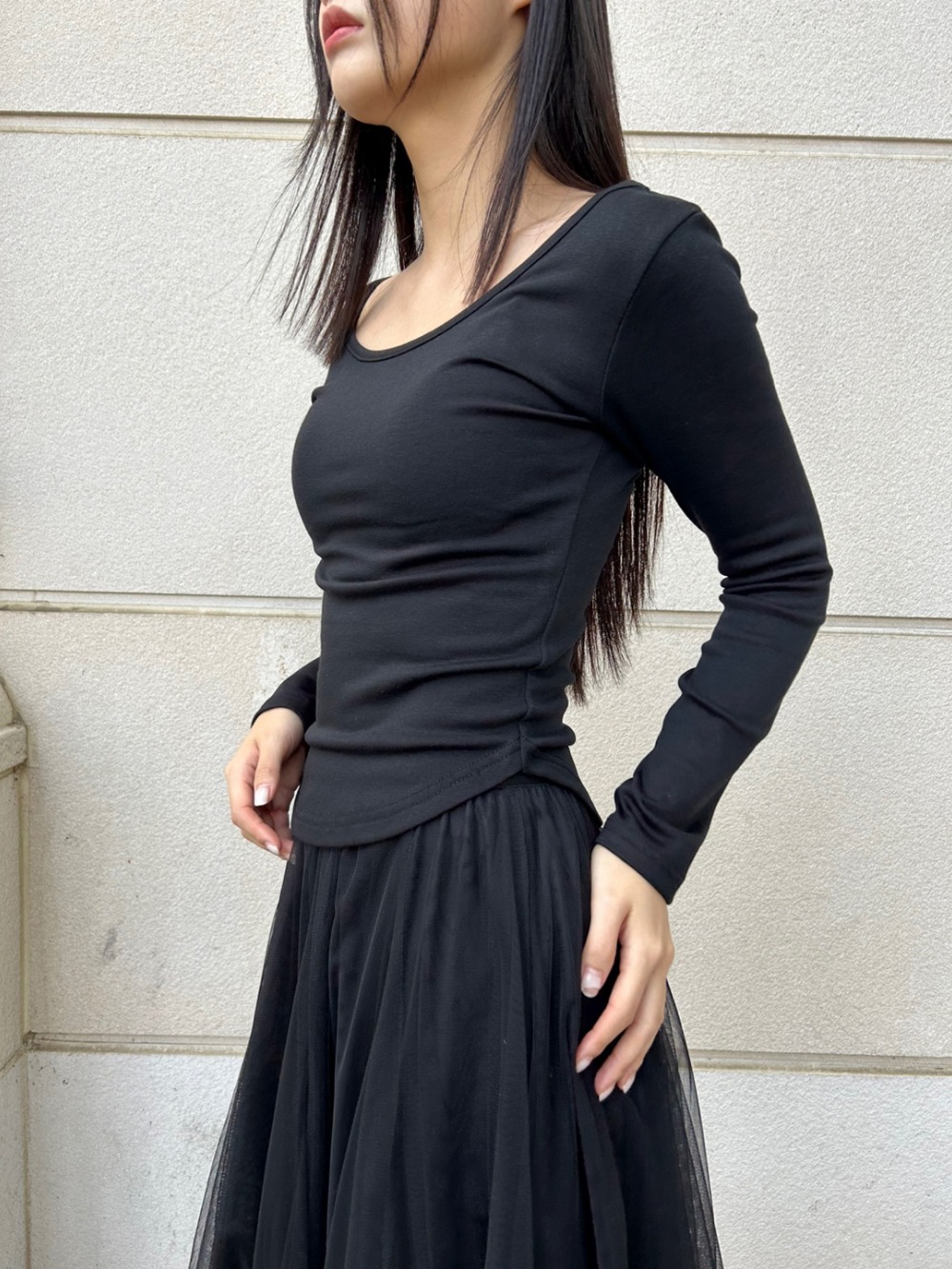 옵텐소 {Best} roni u-neck t-shirt (4color)