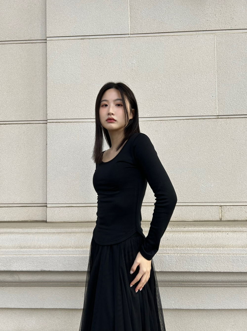 옵텐소 {Best} roni u-neck t-shirt (4color)