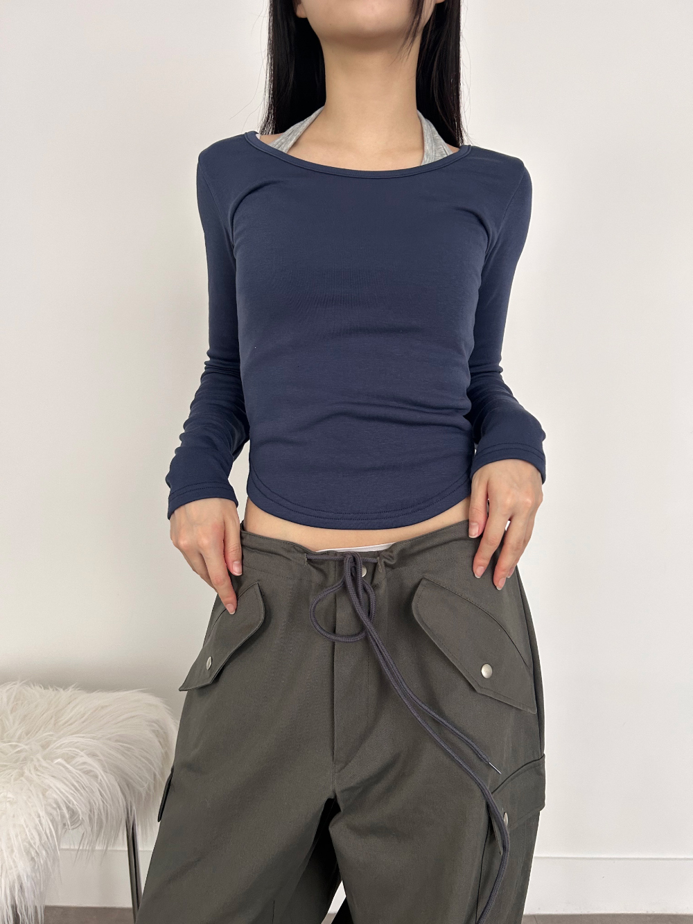 옵텐소 {Best} roni u-neck t-shirt (4color)