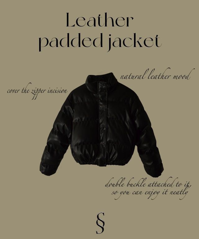 선리움 Leather short padding {black}