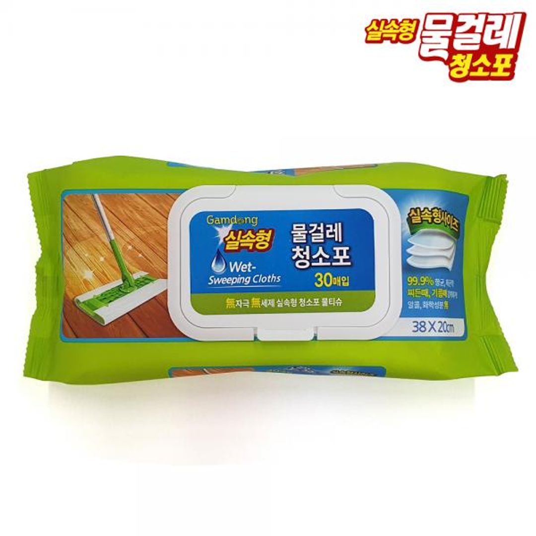 감동 실속형 대형 물걸레 청소포 캡형38x20cm30매 15개 한 박스 일회용 걸레 물 마롱