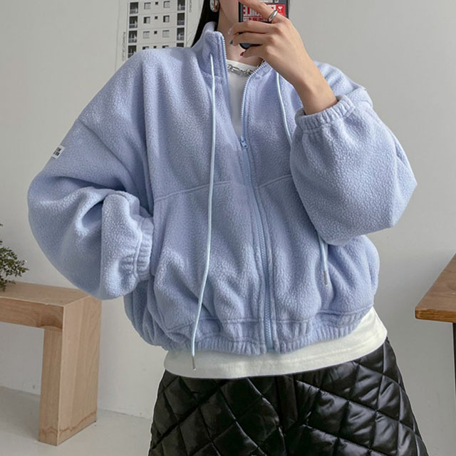 다미님 4컬러 오버핏 점퍼 빅사이즈 자켓 밴딩 후리스 플리스 기모 양털 뽀글이 퍼 벌룬 퍼프 긴팔 스트링 후드 가디건 코트 야상 패딩 항공 야구 패딩 누빔 덤블 집업