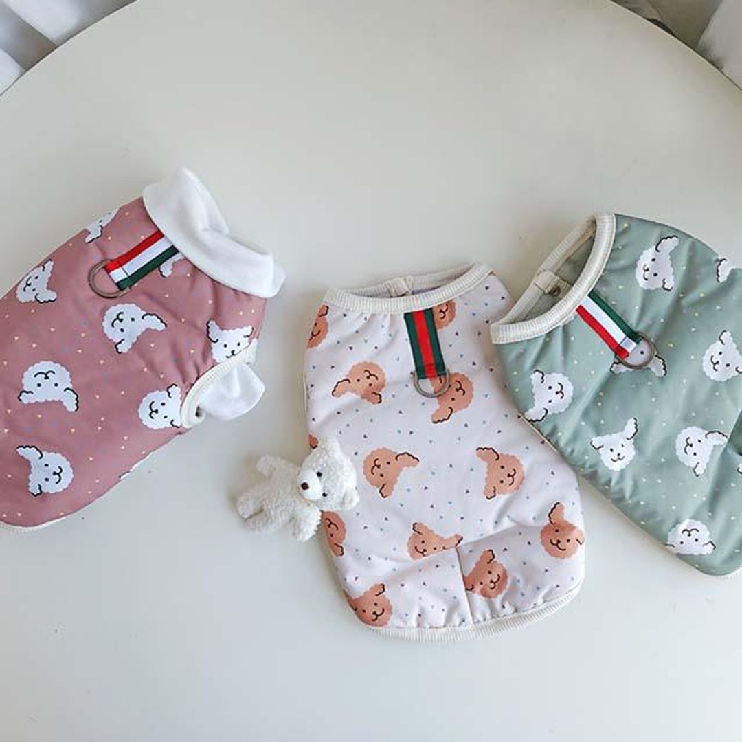 3칼라 푸숑 하네스패딩s 2xl 자켓 점퍼 깔깔이 가디건 강아지옷 고양이옷 애견 중형견