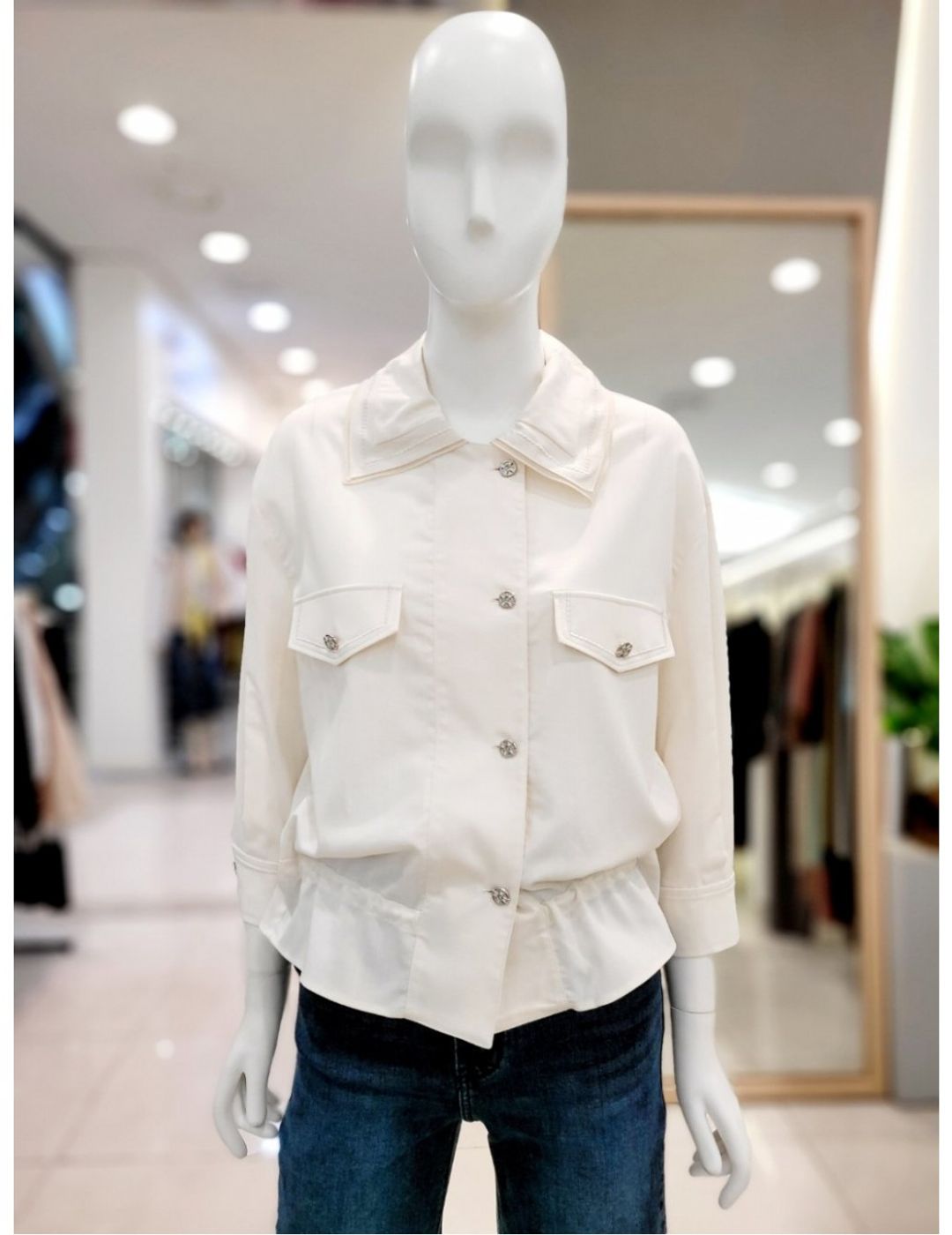 포스티 W몰 나이스클랍 A224pwb903 카라 포인트 아우터 블라우스