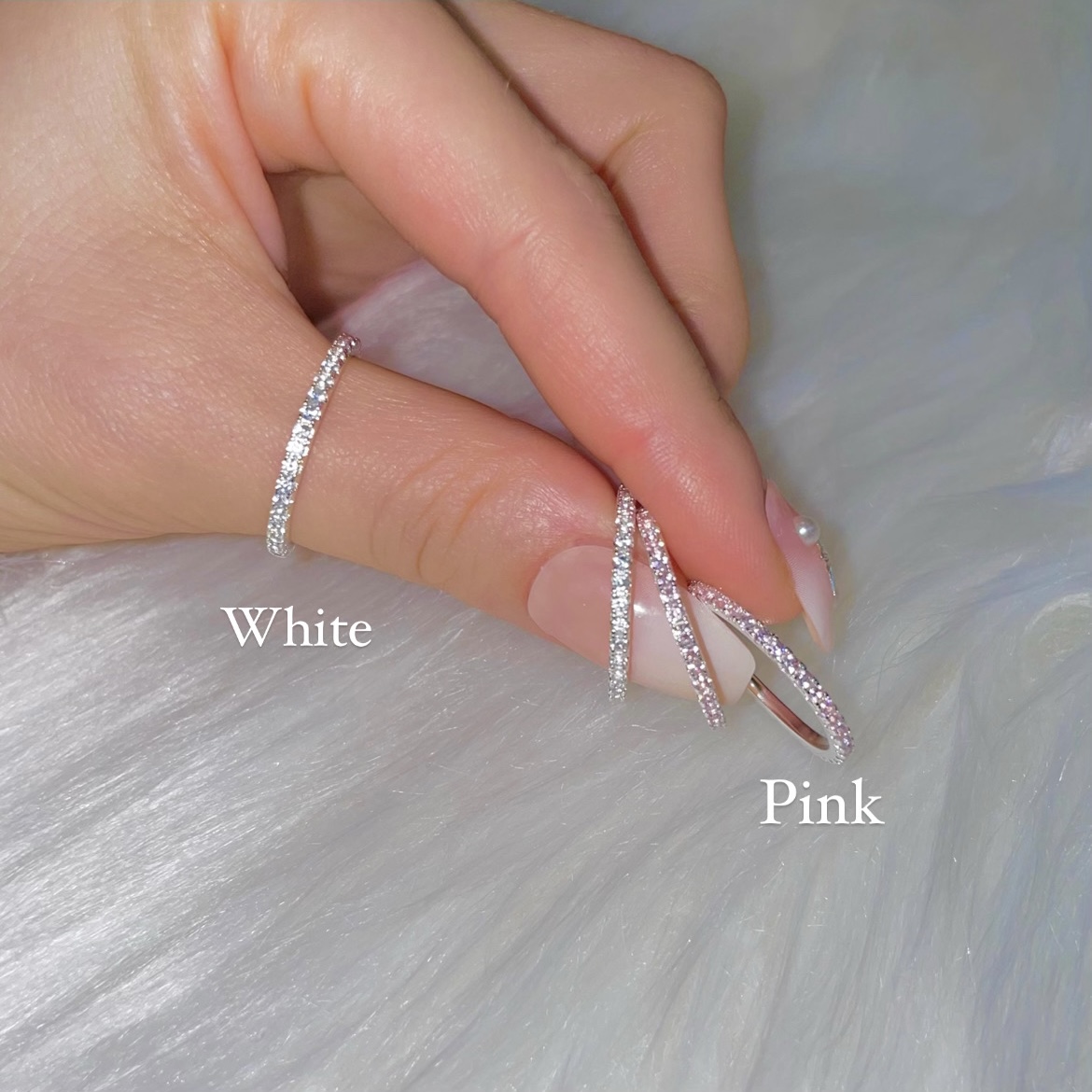 뮤징 [특가] 실버925 슬림 큐빅 레이어드 링 (2color/5호~19호)