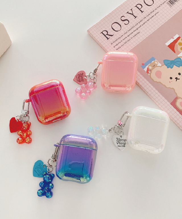 🚀당일출고 키링증정🔥 곰돌이 에어팟 케이스 에어팟1 에어팟2 에어팟3 프로 1세대 2세대 3세대 귀여운 이쁜 예쁜 친구 가족 지인 생일 선물 우정 커플 우정템 커플템 실리콘