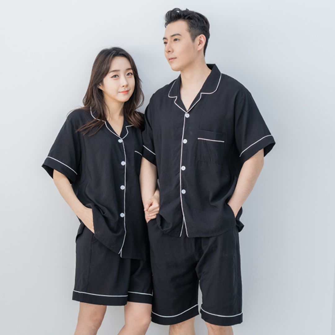 포스티 인견 남여 시원한 파자마 블랙 상하세트 택1