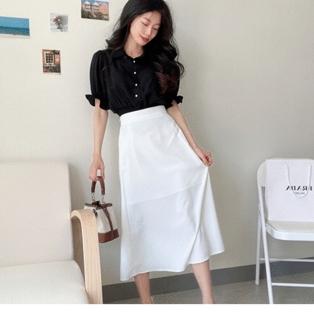 예쁜핏 시즌 플레어 뒷밴딩 롱스커트 플리츠스커트랩스커트핀턱스커트플레어스커트밴딩스커트캉캉스커트여름스커트샤스커트코튼