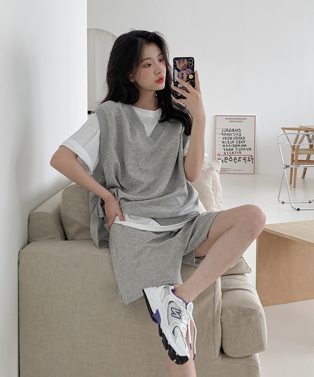 아인 브이넥 조끼 SET (3colors)