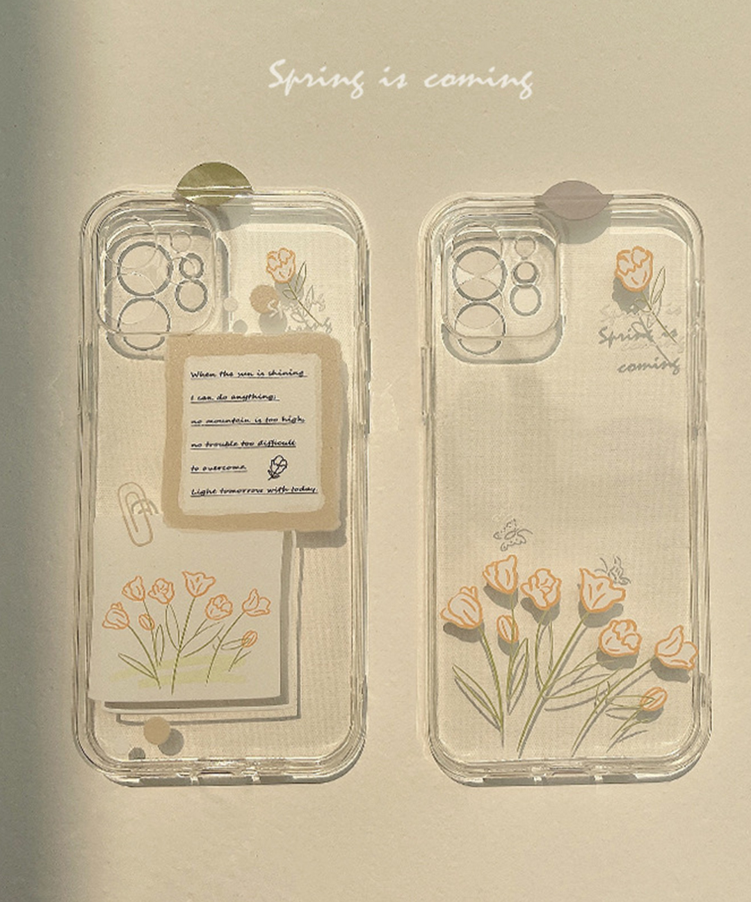 핑크리어카 봄날 플라워 투명 아이폰 풀커버 실리콘 젤리 핸드폰 휴대폰 폰 심플 봄 꽃 우정 커플 케이스 아이폰케이스 Se2 플러스 X 11 Pro 12 미니 프로 13 14