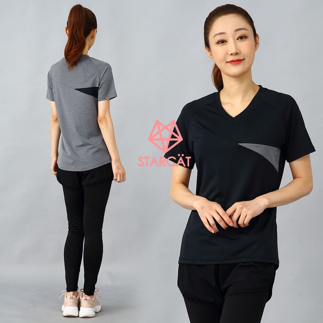 포스티 요가복상의 필라테스복상의 운동복브이넥티 Yts035a5