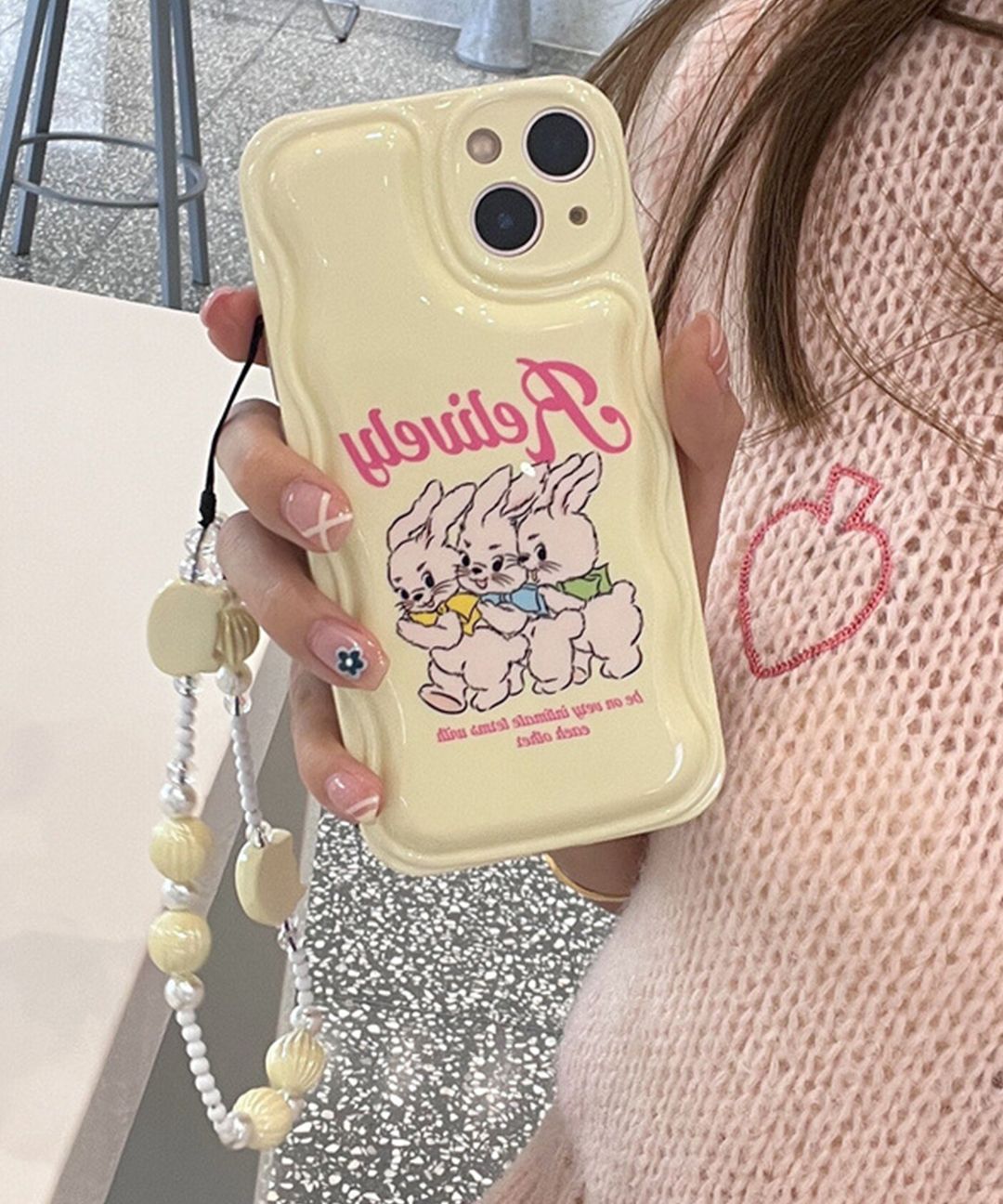 레몬 토끼 삼총사 아이폰 풀커버 실리콘 젤리 래빗 핸드폰줄 키링 힙 키치 하이틴 유니크 우정 커플 핸드폰 휴대폰 애플 폰 케이스