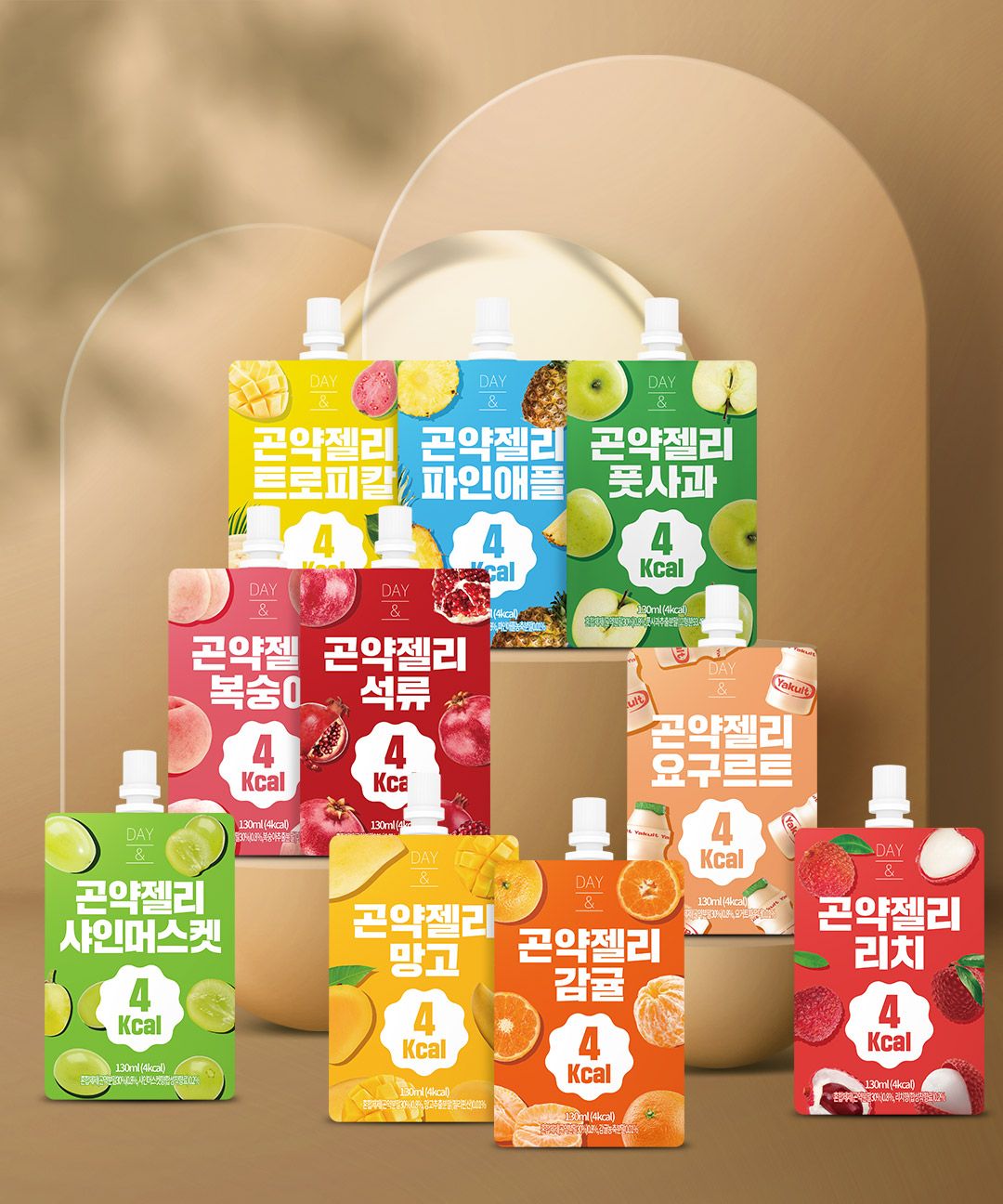 곤약젤리 10종 130mlx10포 복숭아 샤인머스켓 리치 사과 과일맛 다이어트 젤리