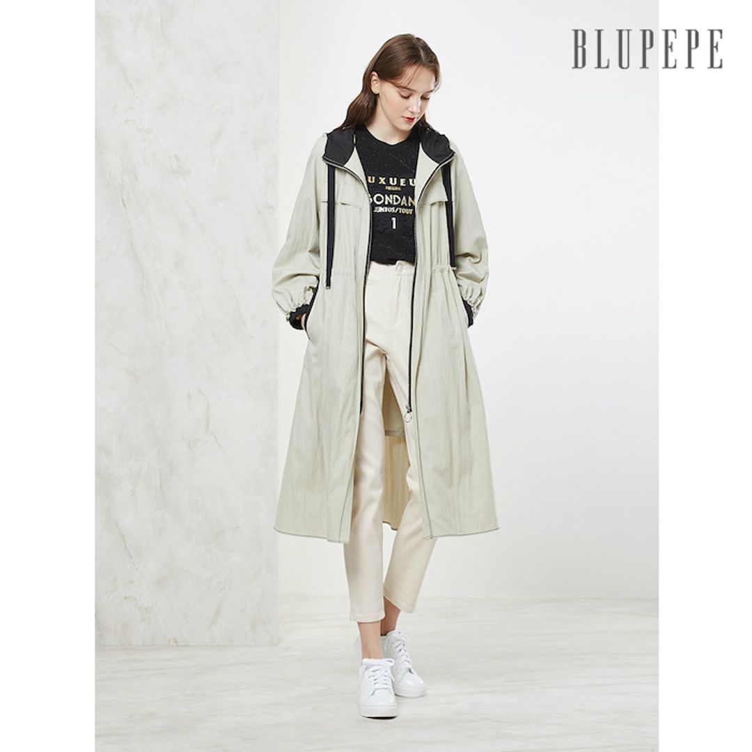 포스티 블루페페 후드 롱 점퍼 Lkp222msj701