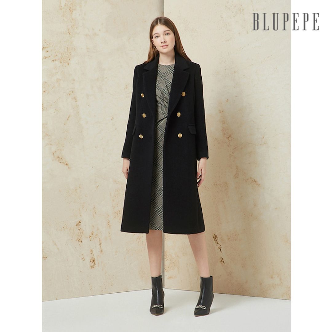 포스티 블루페페 알파카 베이직 롱코트 Bkp214msg701