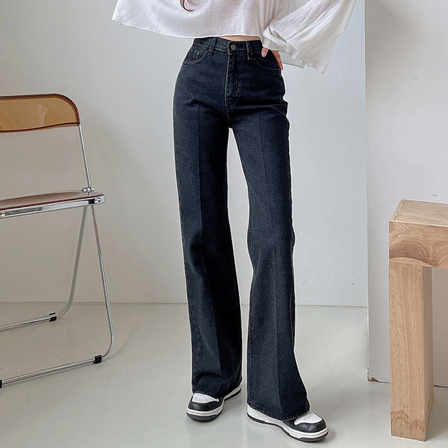 Sml 하이웨스트 일자핏 부츠컷 데님 청바지 롱팬츠 스판 중청 흑청 진청 연청 흑청 화이트 스트릿 버튼 밴딩 지퍼 밑단 컷팅 언발 트임 포인트 유니크 스트링 스키니 삼코 바지