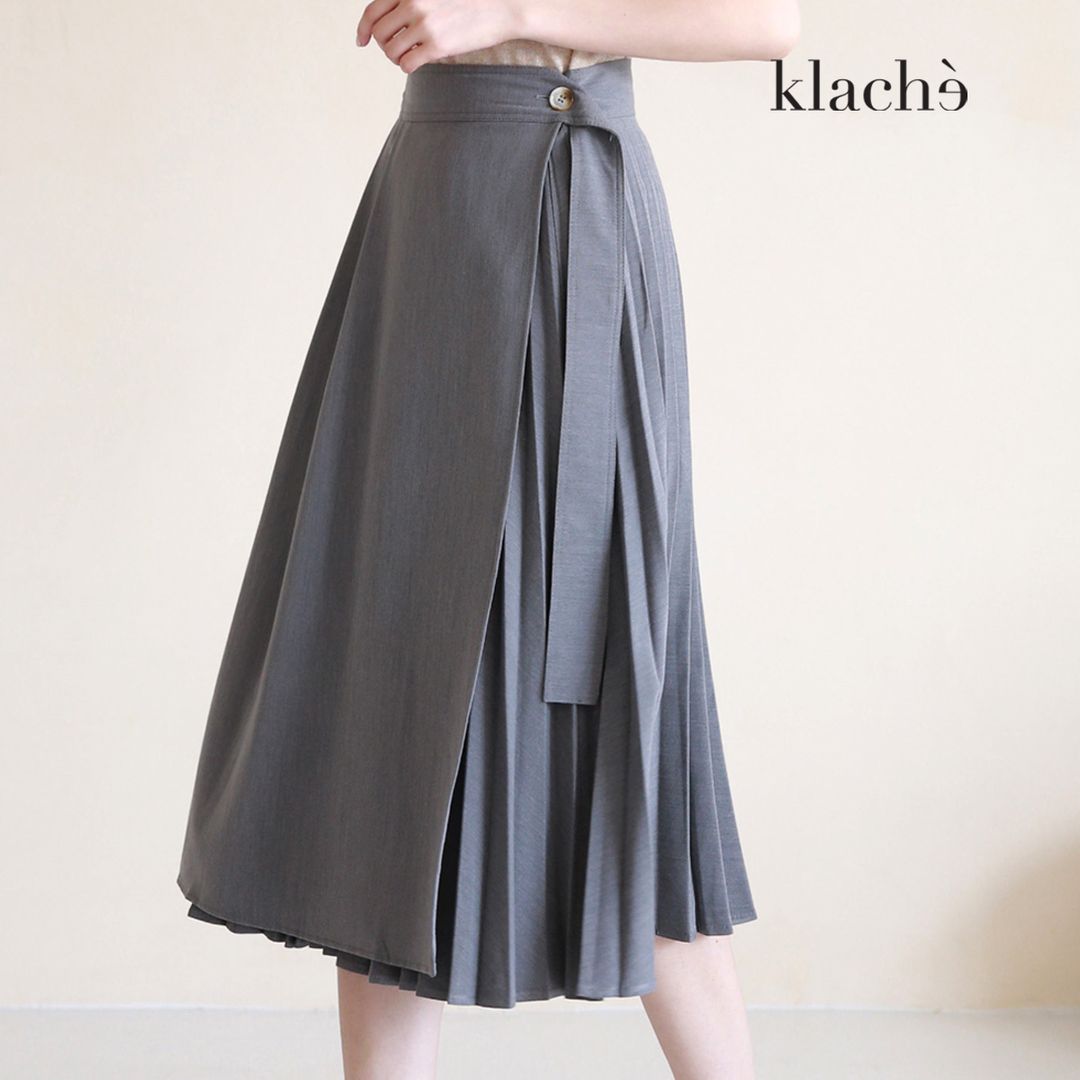 포스티 Klache 플리츠랩버튼스커트cb2fsk005a