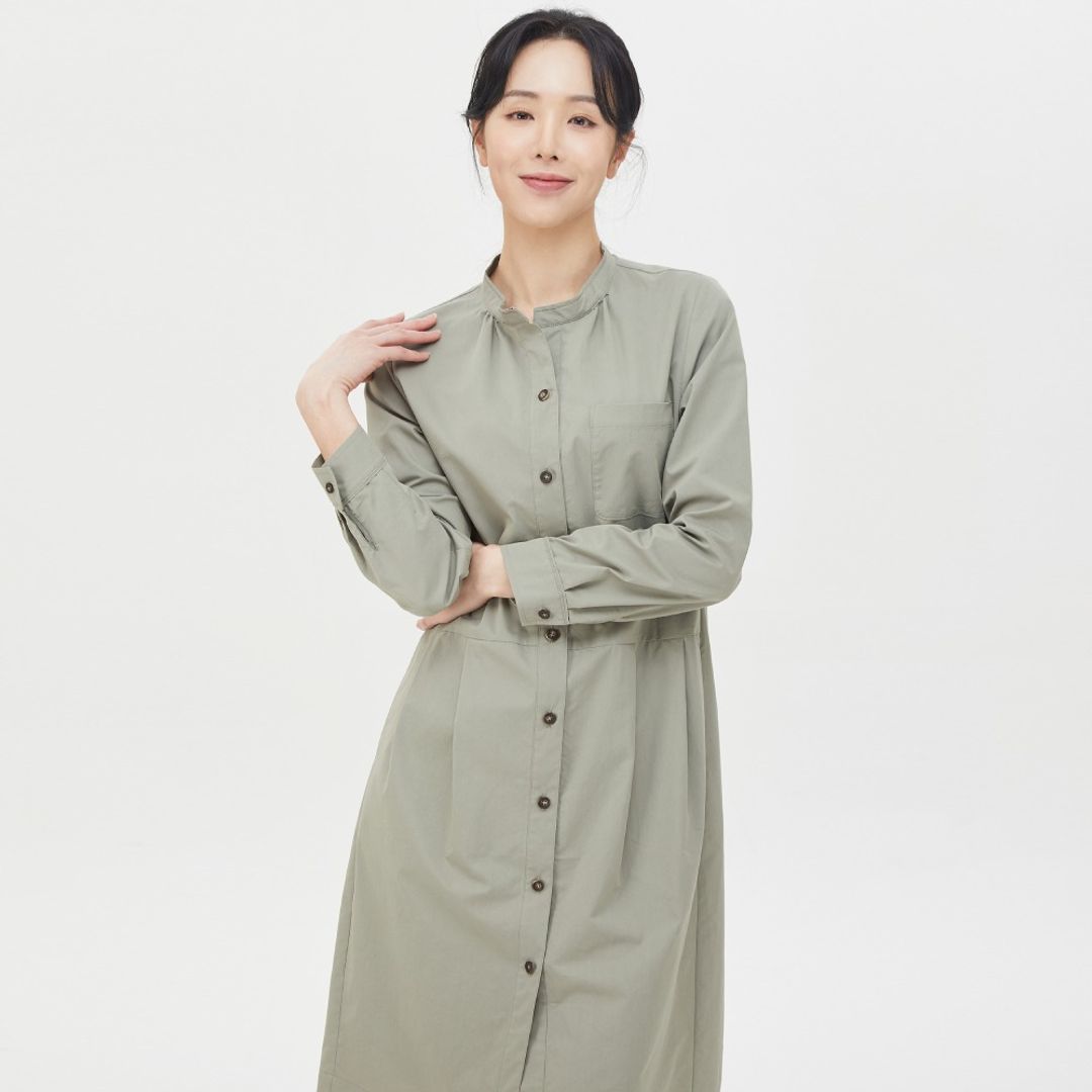 포스티 베이직 오픈넥 데일리 셔츠 원피스 Hcbsop202
