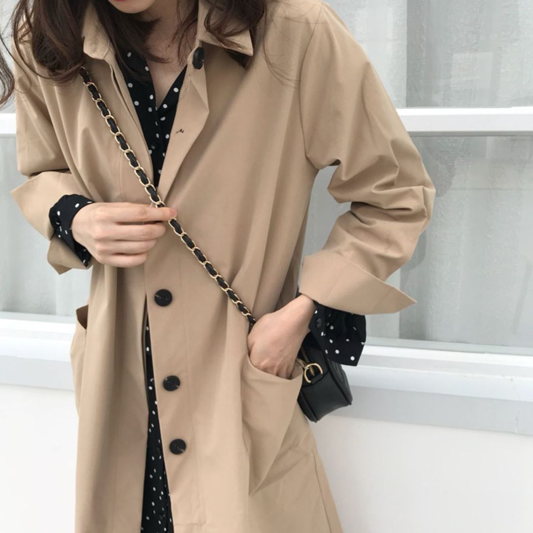 루즈핏 싱글 롱 트렌치 코트 캐주얼 데일리 심플 베이직 봄 가을 간절기 롱 아우터 오오티디 스타일 꾸안꾸룩